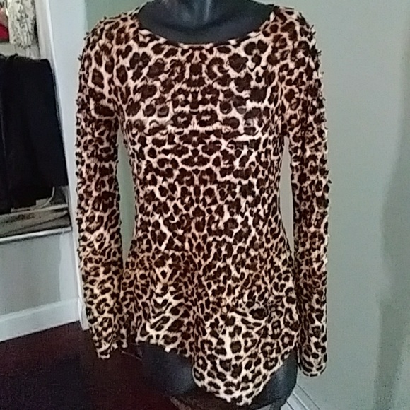 Adore | Tops | Adore Leopard Distressed Long Sleeve Top | Poshmark